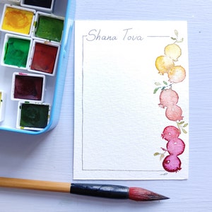 Shana Tova Watercolor Card, Personalized Greeting Card , Jewish New ...
