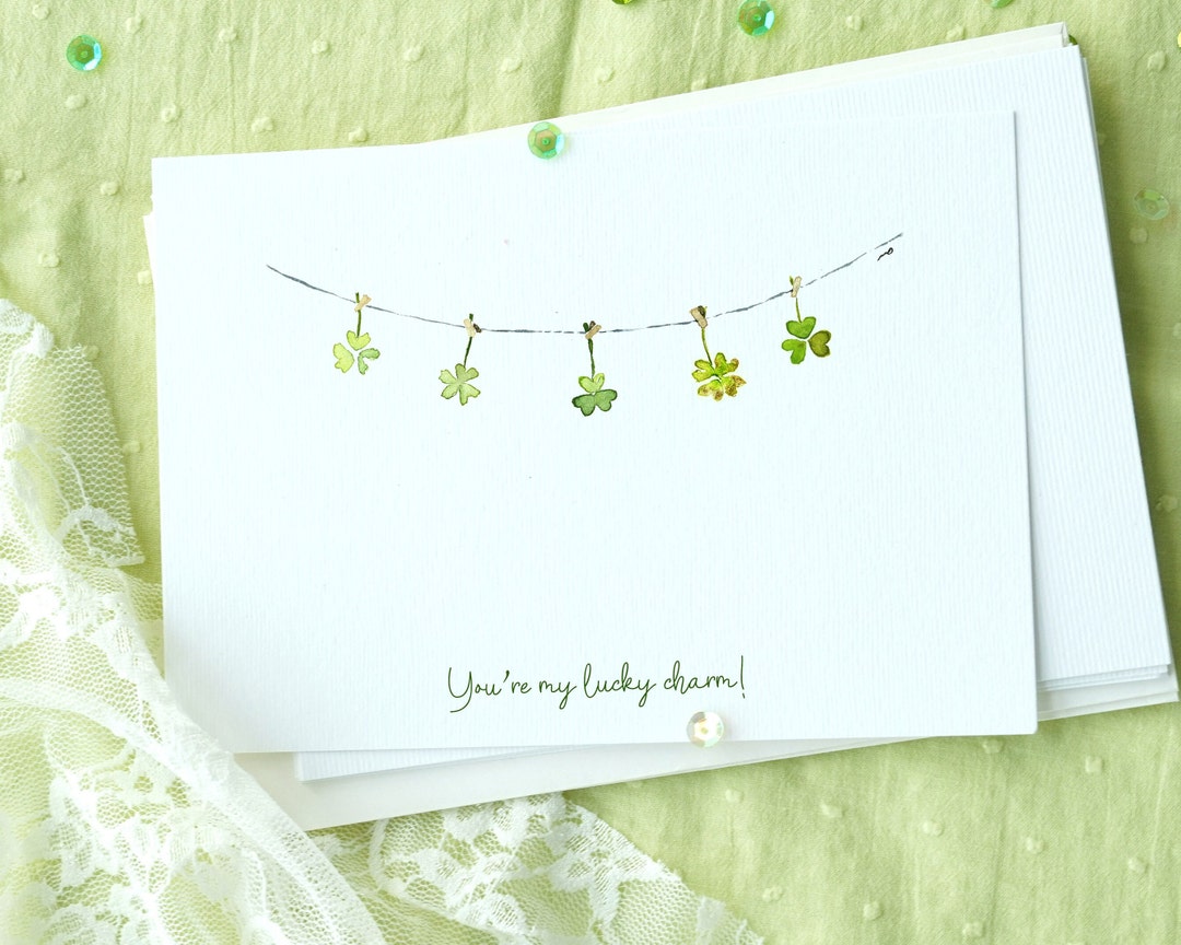 St Patrick's Day Card, Happy St Patrick's Day Card Set, Shamrock Cards ...