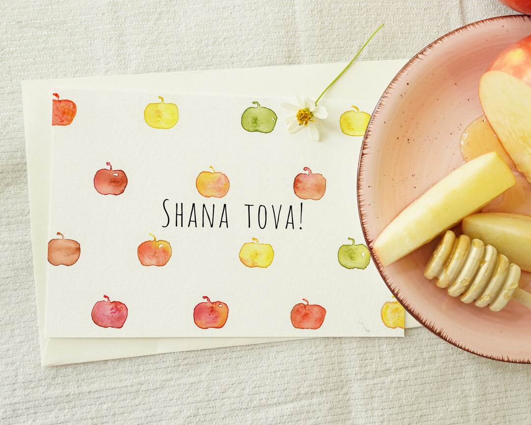 Shana Tova Watercolor Card, Personalized Greeting Card , Jewish New ...