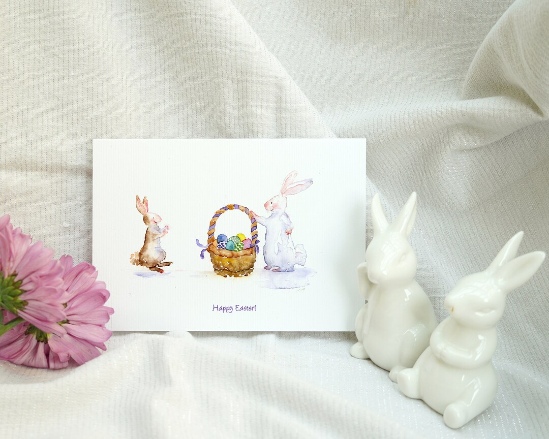 Printable Easter Card, Egg Greeting Card, Happy Easter Bunny Card ...