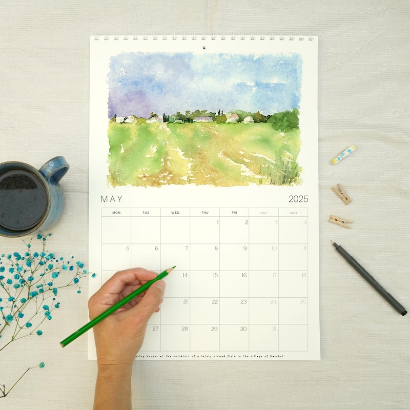 Watercolor Calendar - Etsy