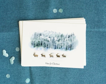 Watercolor Holiday Postcard Set: Christmas Winter Art Cards (set of 12 ...