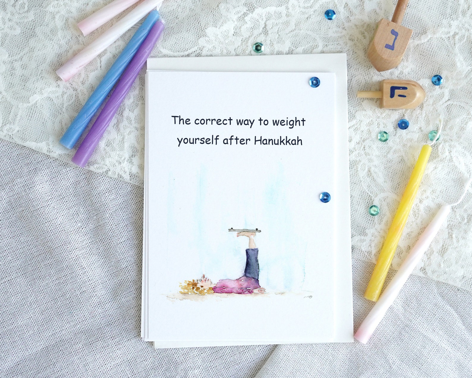 Watercolor Jewish Holiday Cards, Jewish Funny Card Pack, Holiday Card ...