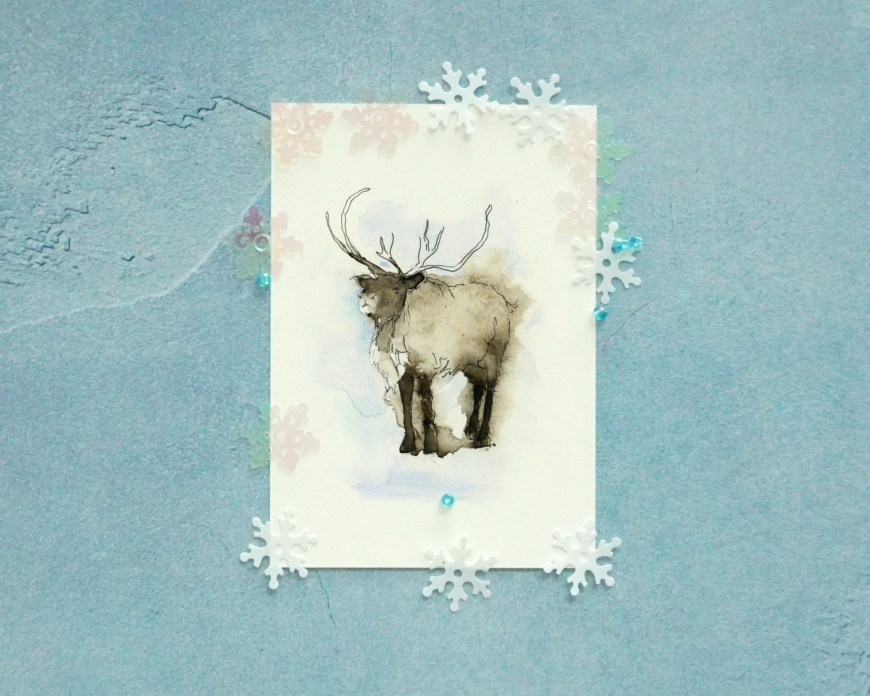 Printable Christmas Card, Happy Christmas Card, Winter Greeting Card ...