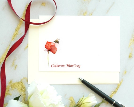 Custom Personal Stationery Note Cards Handmade Watercolor | Etsy