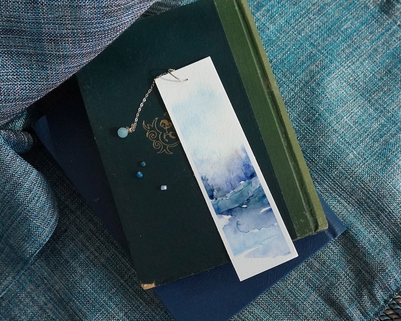 Winter Gift Handmade Bookmark Set of 3, Watercolor Landscape Bookmark ...