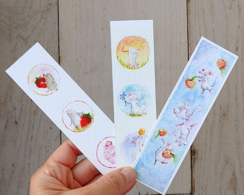 Watercolor Bookmark Set of 3 Watercolor Cute Animal Bookmark - Etsy