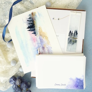 Unique Watercolor Christmas Gift Box, Winter Holiday Art Set Gift Box ...
