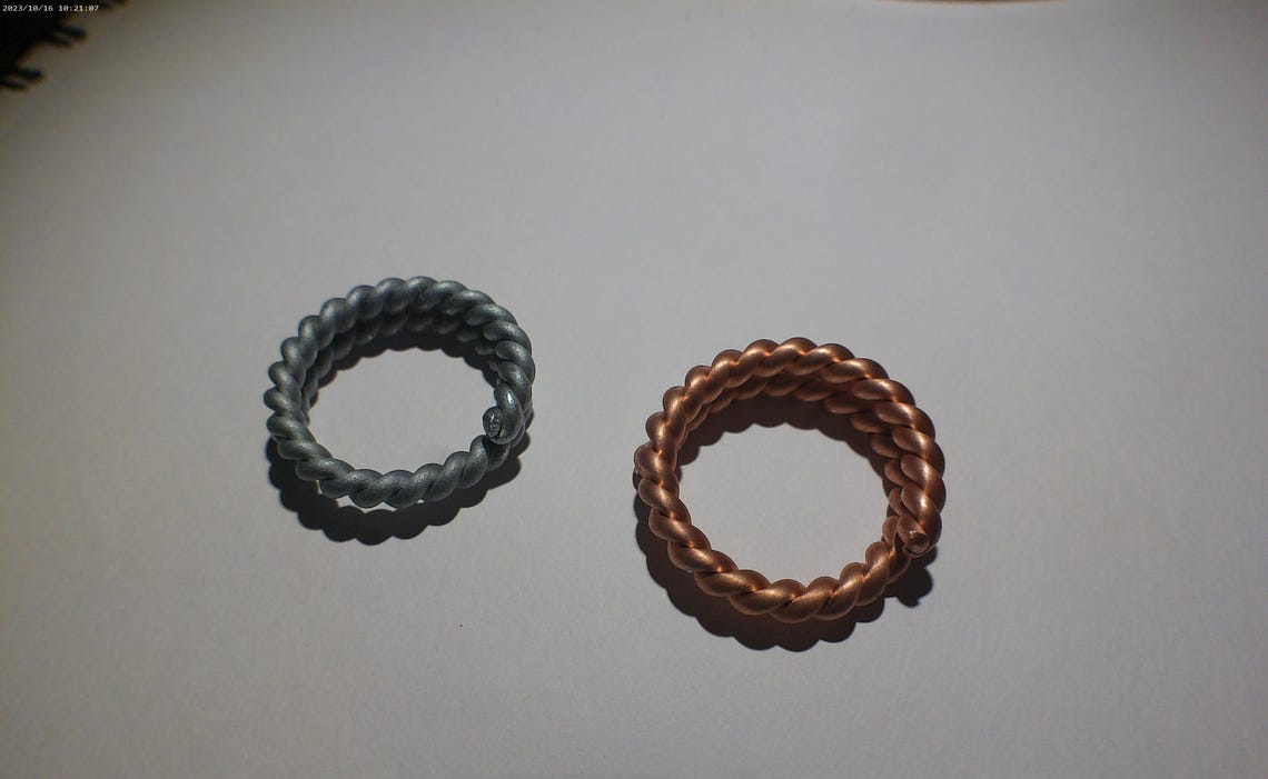Electric Twisted Pharaoh Rings / Tensor Rings Pure Copper & Pure Zinc ...