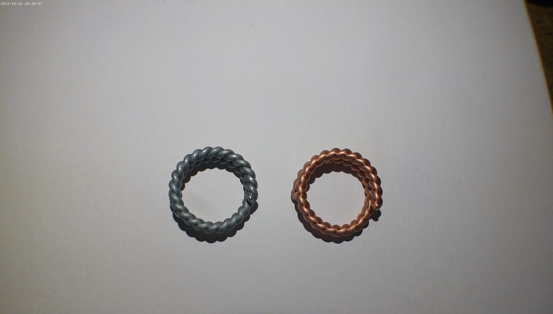 Electric Twisted Pharaoh Rings / Tensor Rings Pure Copper & Pure Zinc ...