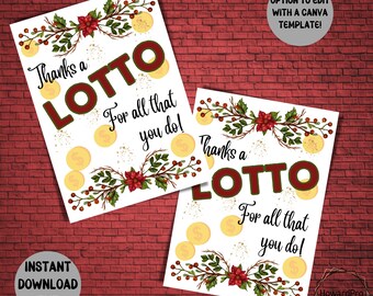 Lottery Gift Tags, Thanks a Lotto for All That You Do, Lottery ...