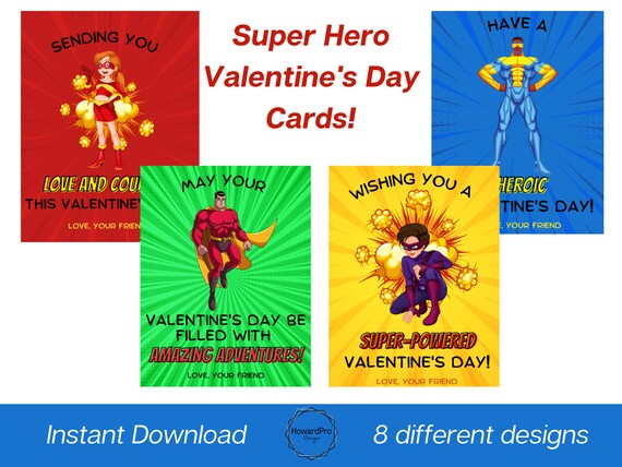 Printable Valentine Cards Super Hero Marvel 32 Valentines Day Cards