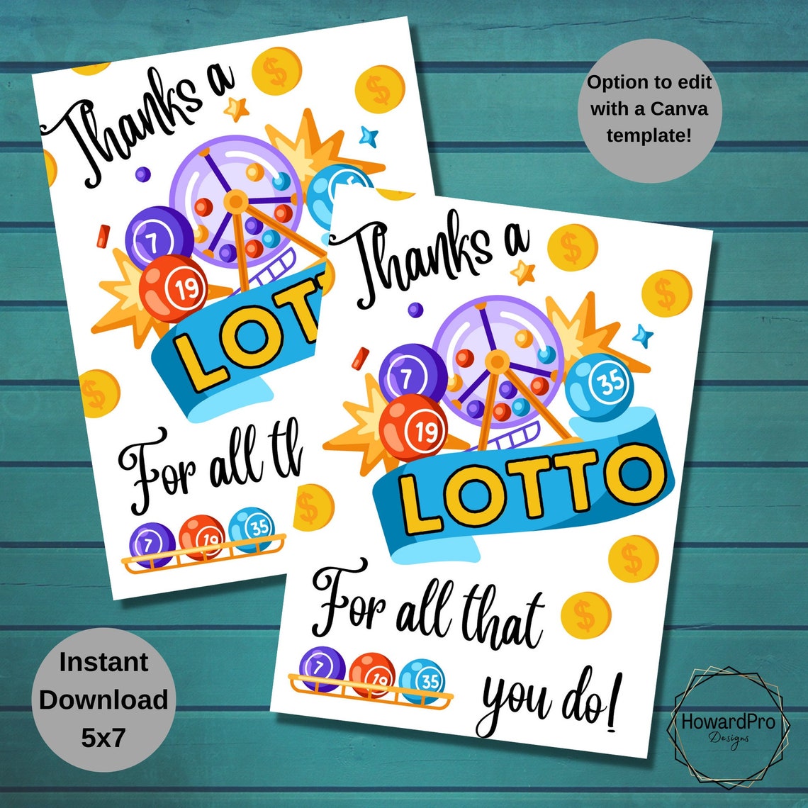 Lottery Gift Tags, Thanks a Lotto for All That You Do, Lottery ...