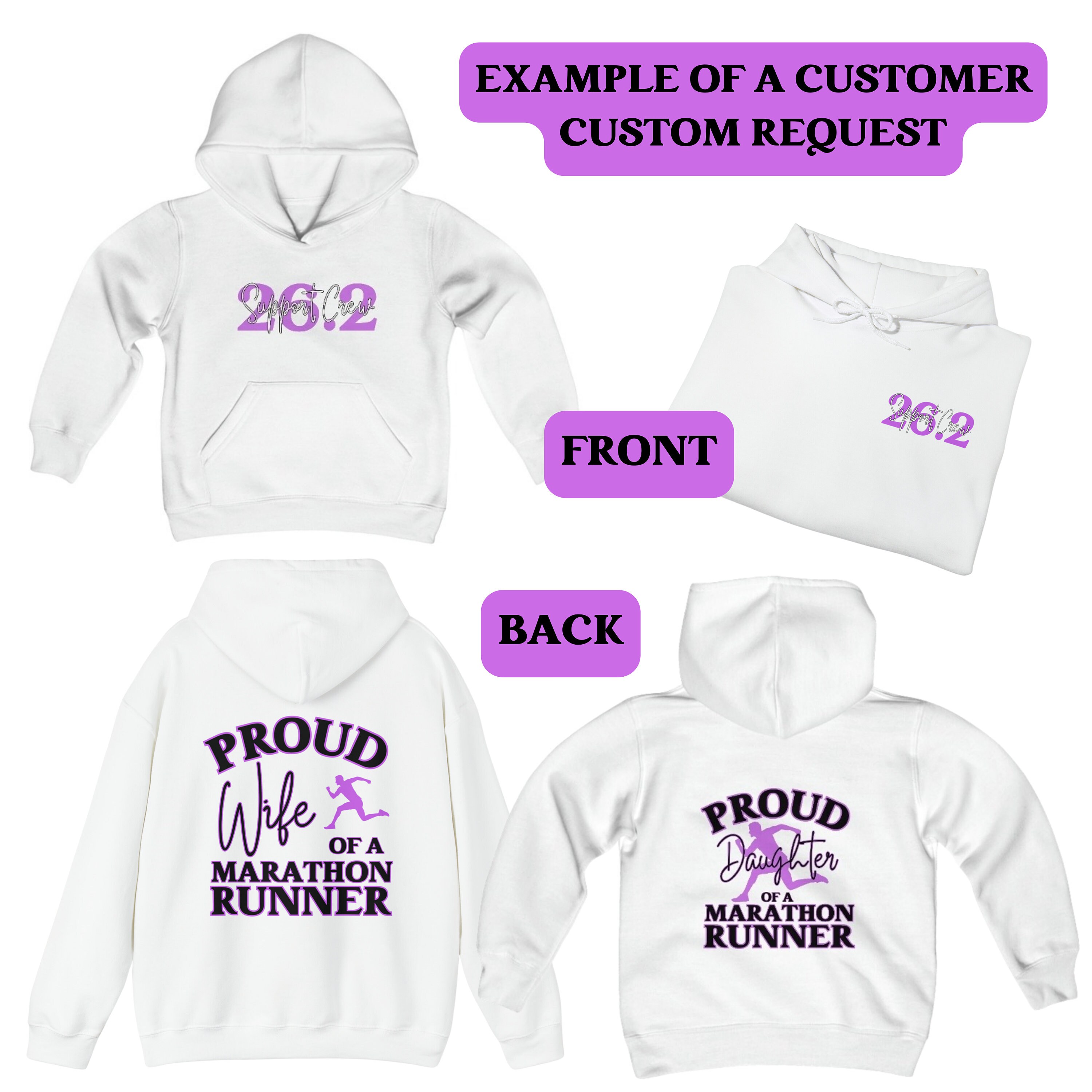 Custom Marathon Hoodie Marathon Cheer Squad Family Matching Sweatshirt ...