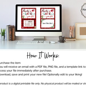 Editable Thanks a Latte Appreciation Gift Printable Coffee Thank You ...