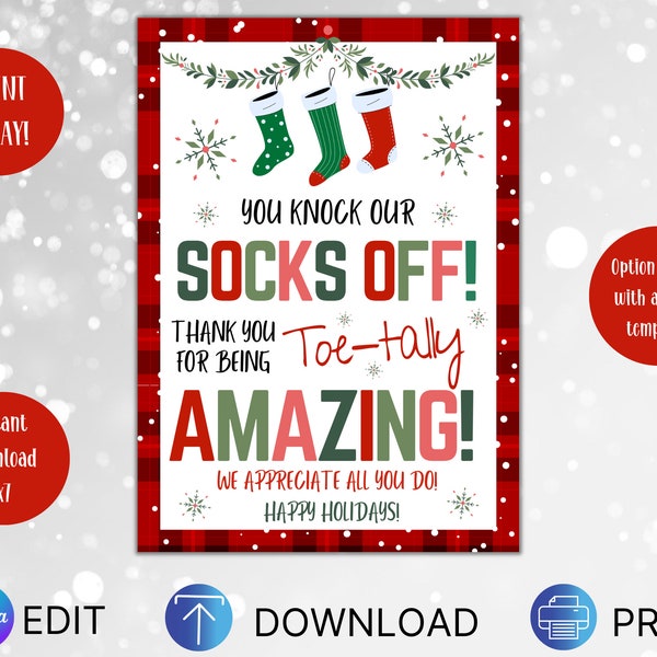 Sock Gift Tag - 60+ Gift Ideas for 2024