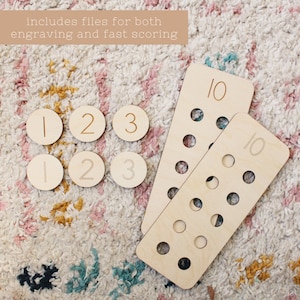 SVG Counting Boards 1-10 File for Laser Cutting • Counting Ten Frames ...