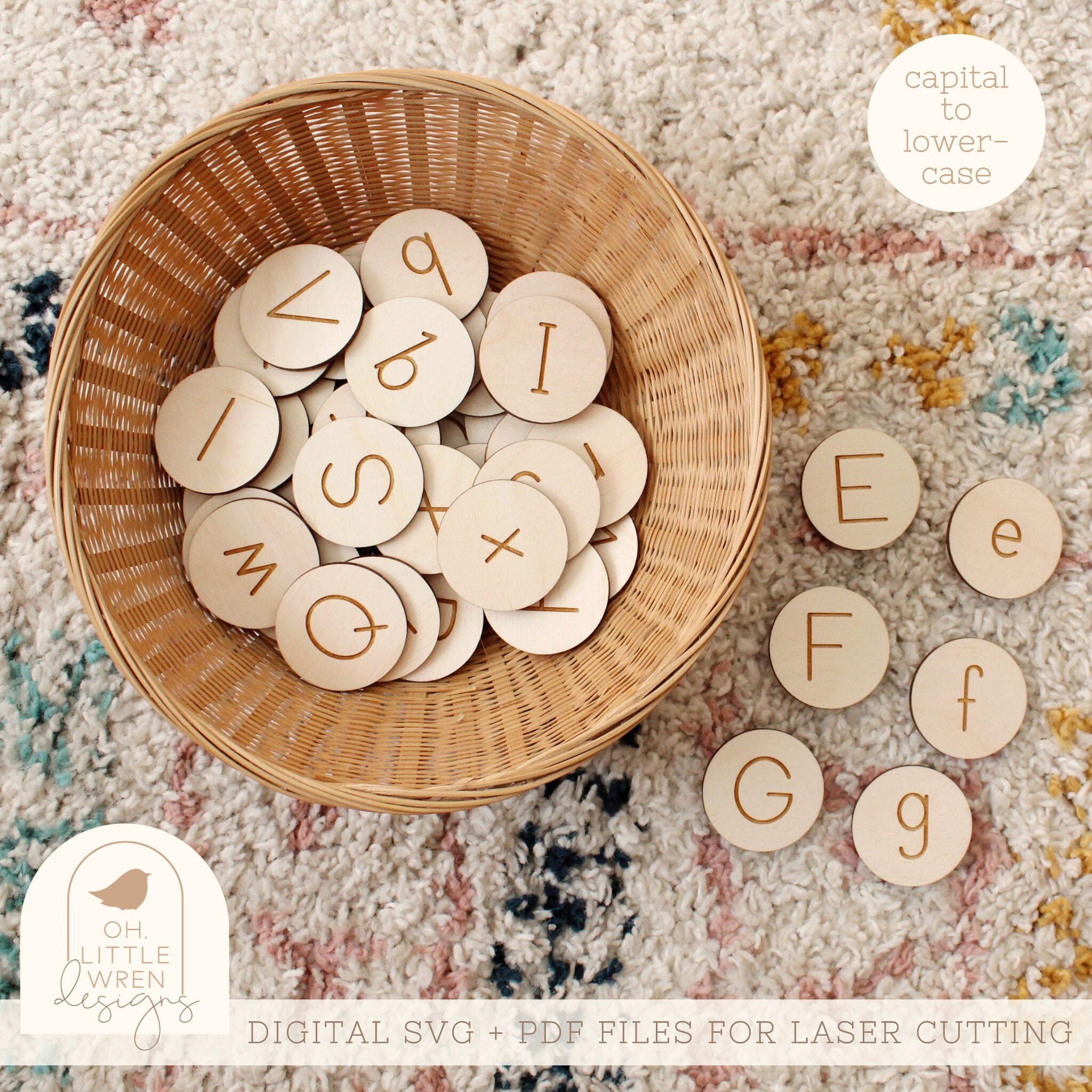 SVG Wood Alphabet Matching Game for Laser Cutting • Letter Recognition ...