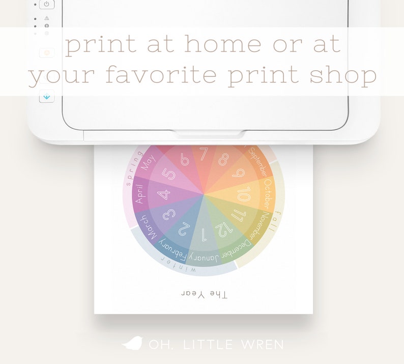 Months of the Year Rainbow Printable Wall Art, Digital Download ...