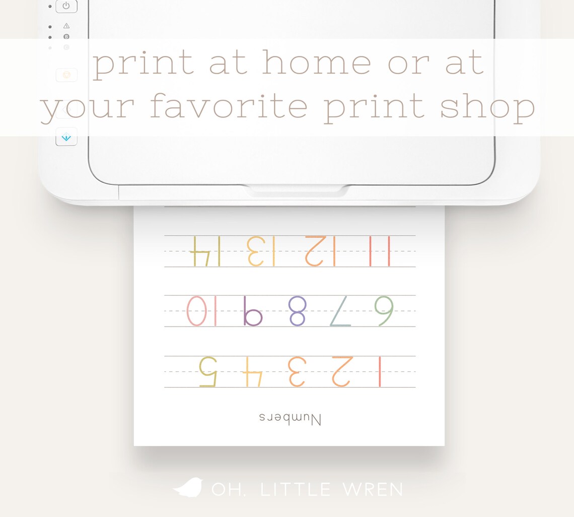Numbers 1 to 20 Printable Wall Art, Digital Download Homeschool ...