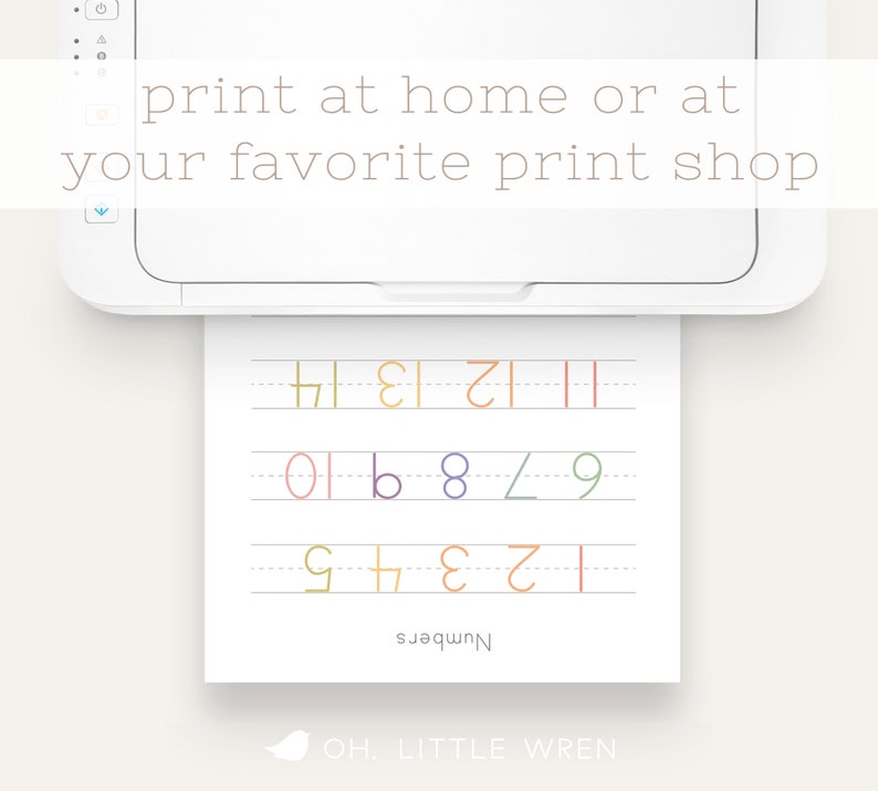 Numbers 1 to 20 Printable Wall Art, Digital Download Homeschool ...