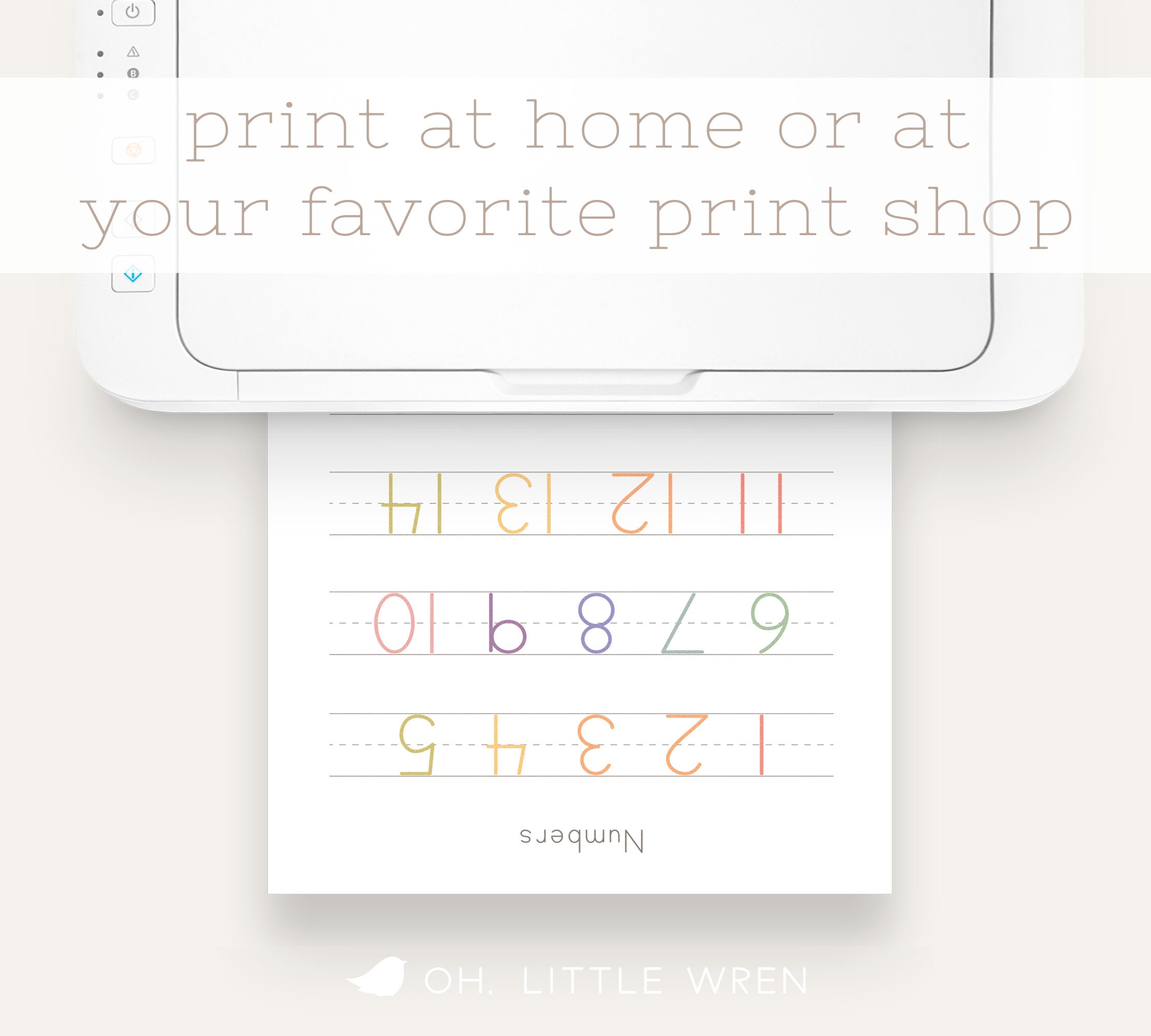 Numbers 1 to 20 Printable Wall Art, Digital Download Homeschool ...