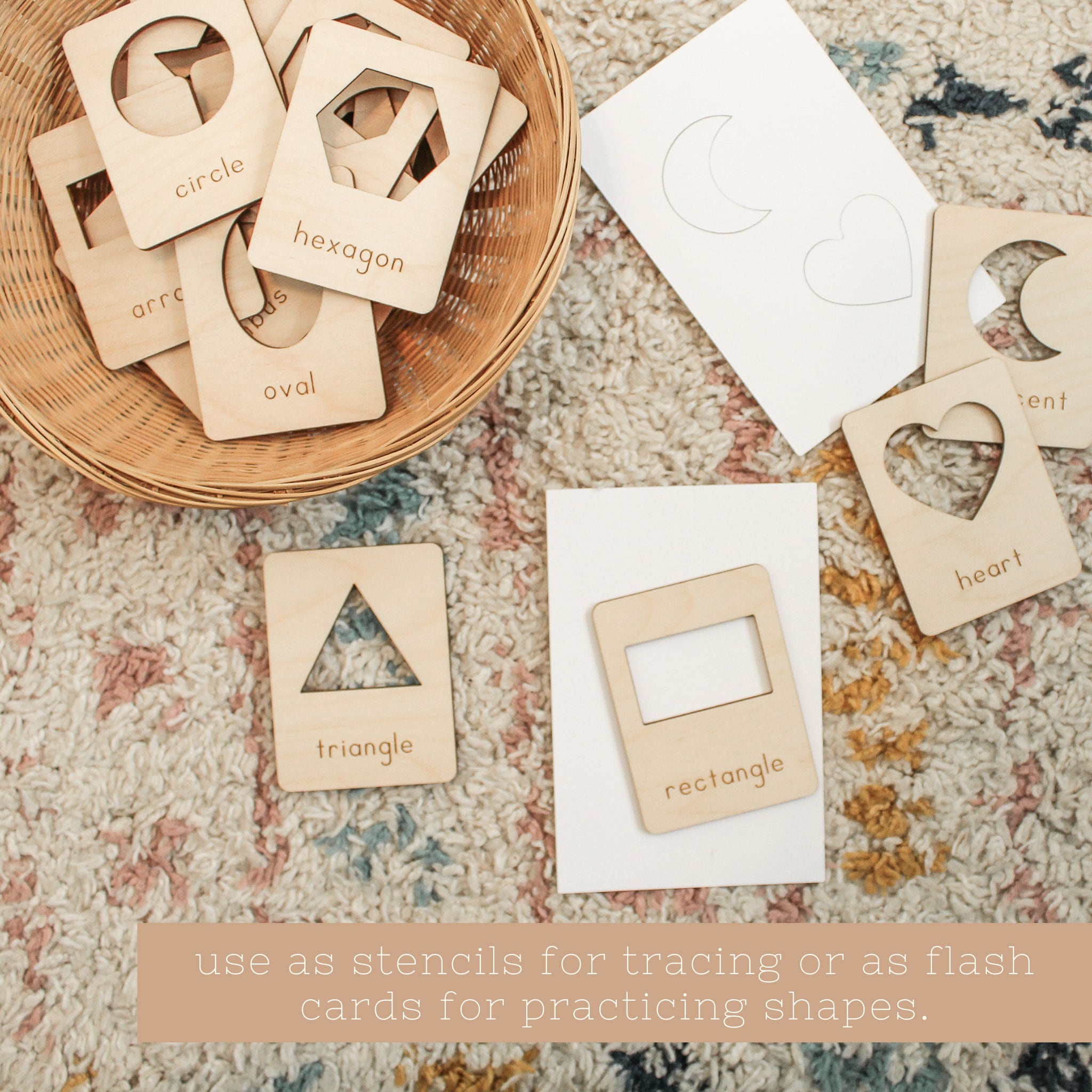 SVG Wood Shape Flashcards + Stencils for Laser Cutting • Tracing Shapes ...