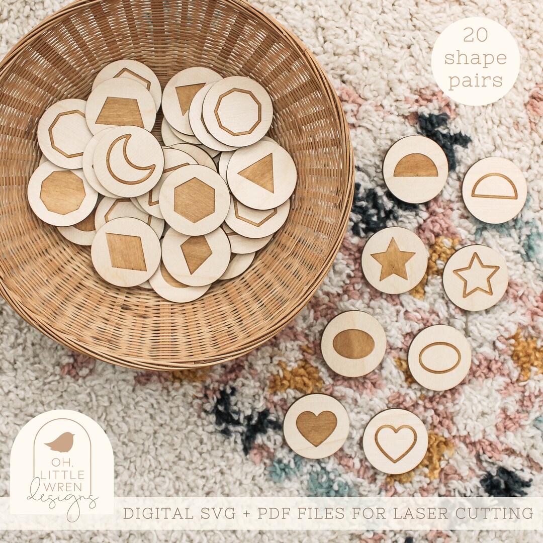 SVG Wood Shape Matching Game for Laser Cutting • Shape Recognition ...
