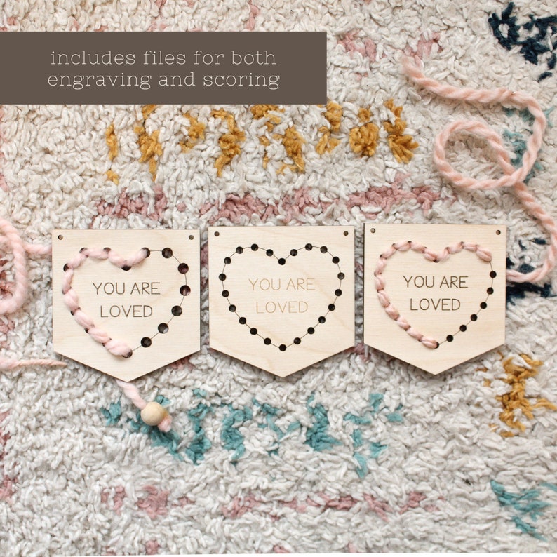 SVG Valentine's Heart Lacing Set File for Laser Cutting Kid's Mantra ...