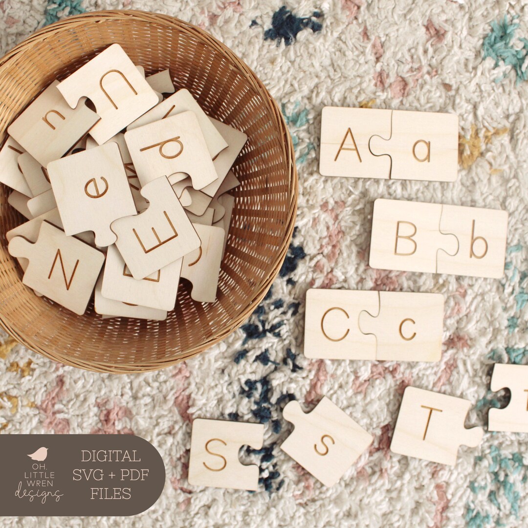 SVG Alphabet Matching Puzzles for Laser Cutting Letter Recognition ...