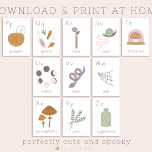 Halloween Alphabet Printable Cards Montessori Preschool ABC - Etsy