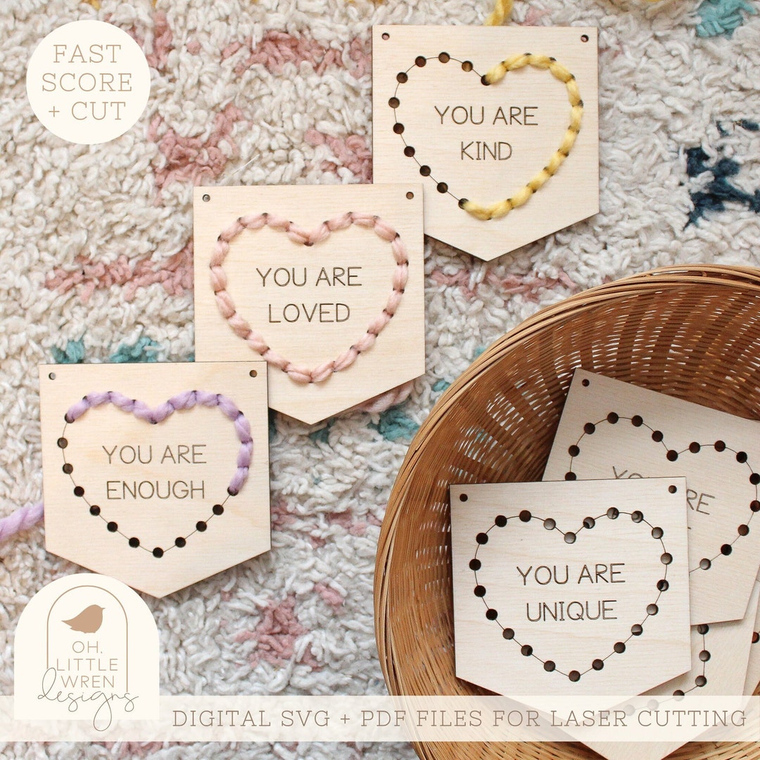 SVG Valentine's Heart Lacing Set File for Laser Cutting • Kid's Mantra ...