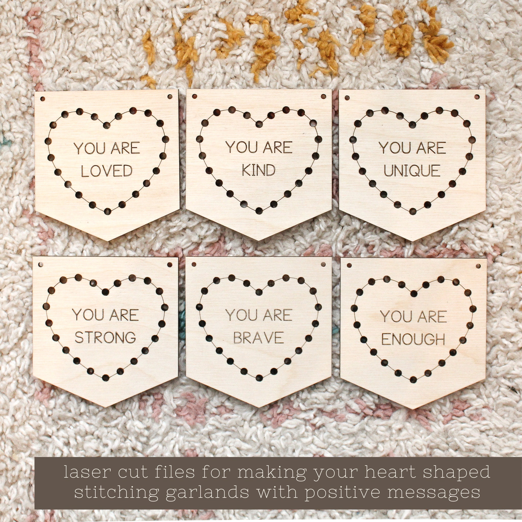 SVG Valentine's Heart Lacing Set File for Laser Cutting Kid's Mantra ...