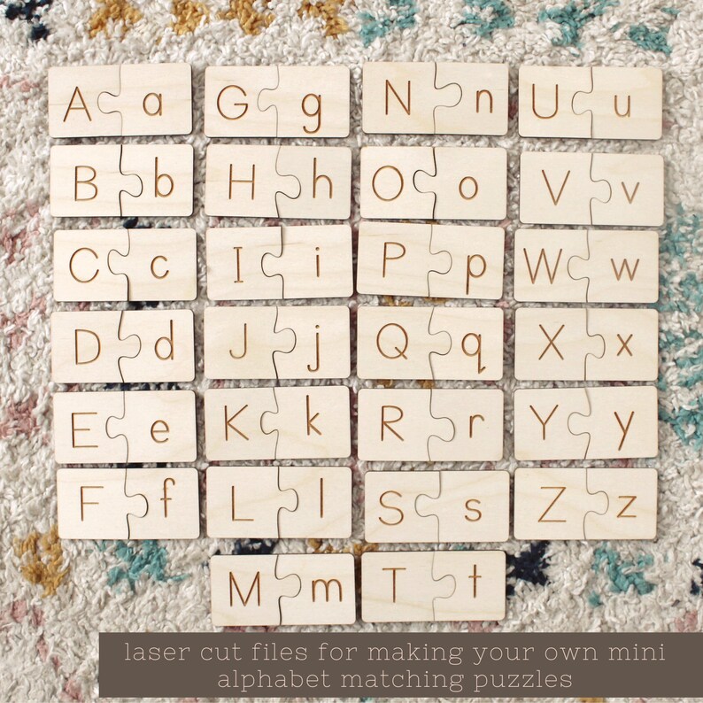 SVG Alphabet Matching Puzzles for Laser Cutting Letter - Etsy
