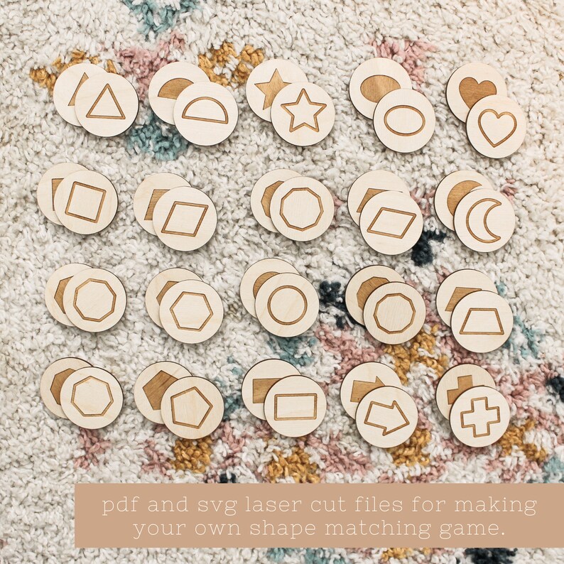 SVG Wood Shape Matching Game for Laser Cutting • Shape Recognition ...