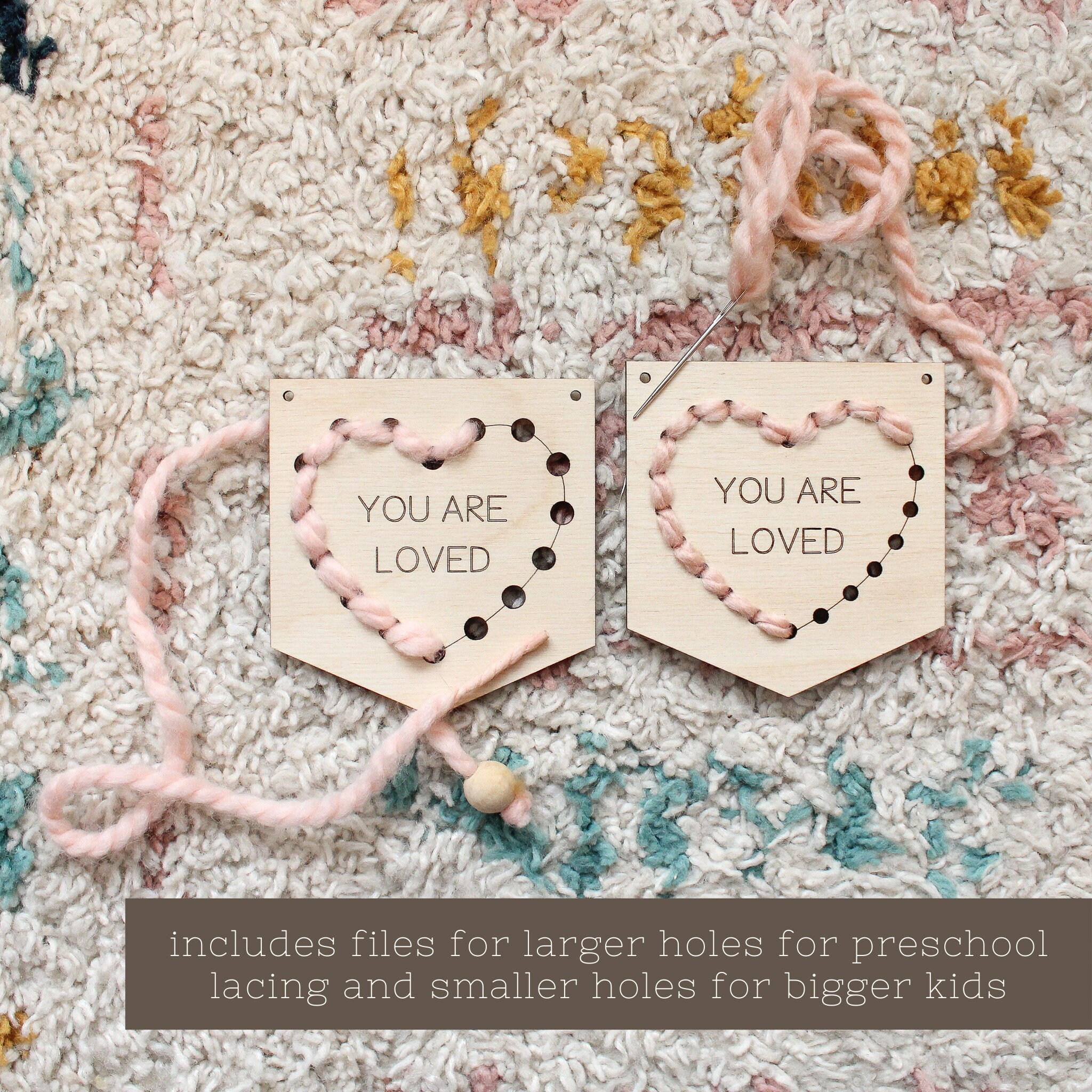 SVG Valentine's Heart Lacing Set File for Laser Cutting Kid's Mantra ...