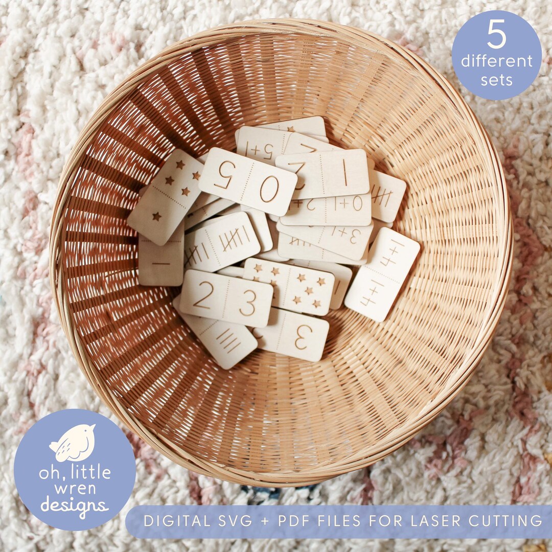 Montessori Number Sense Dominoes SVG: Laser Cut Pre-math Game (PDF ...