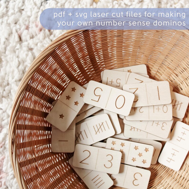 Montessori Number Sense Dominoes SVG: Laser Cut Pre-math Game (PDF ...