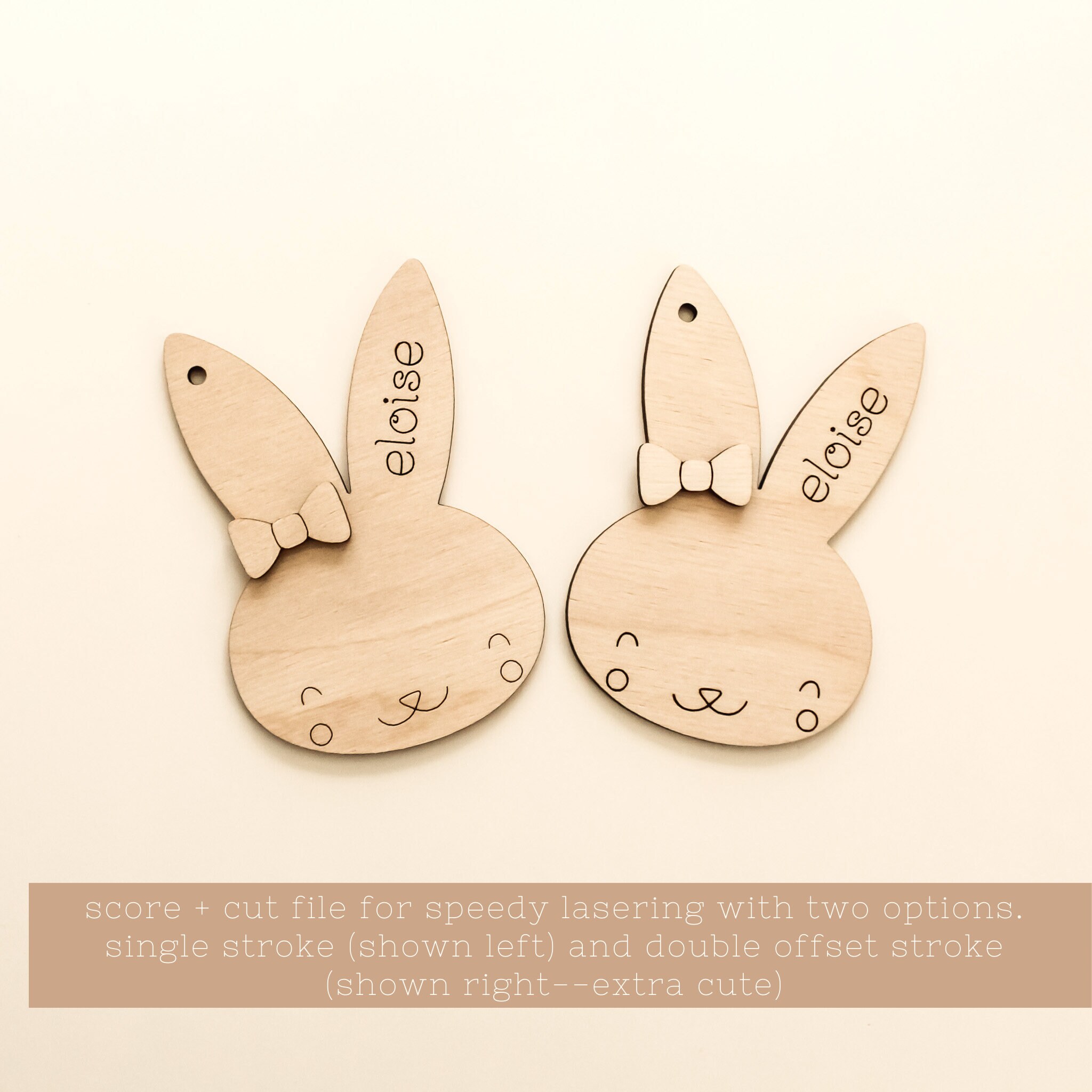 SVG Easter Bunny Tag Laser Cutting Digital Download Kids Easter Basket ...