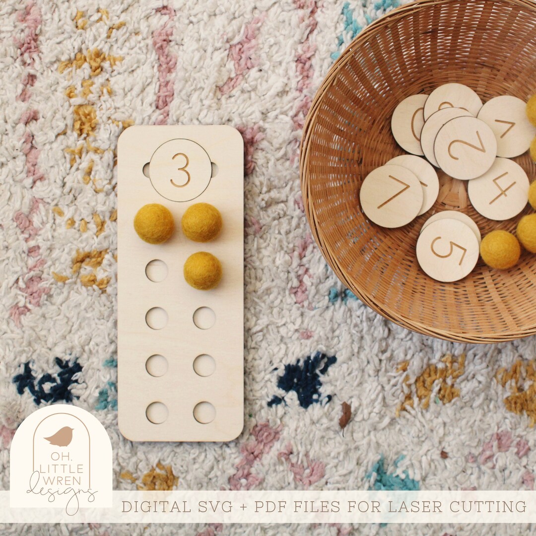 SVG Counting Boards 1-10 File for Laser Cutting • Counting Ten Frames ...