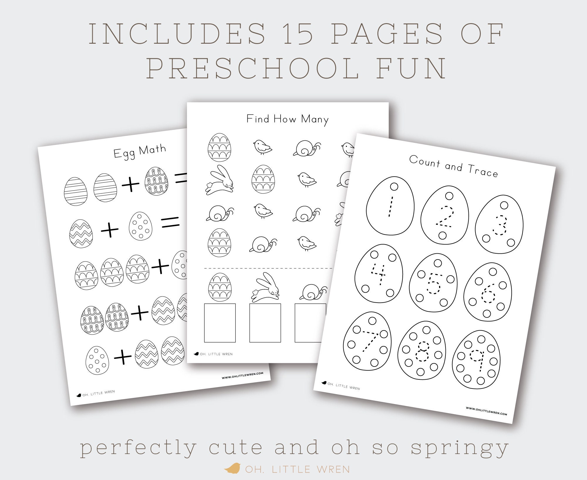 Printable Preschool Easter Activity Worksheet Bundle Spring Digital ...