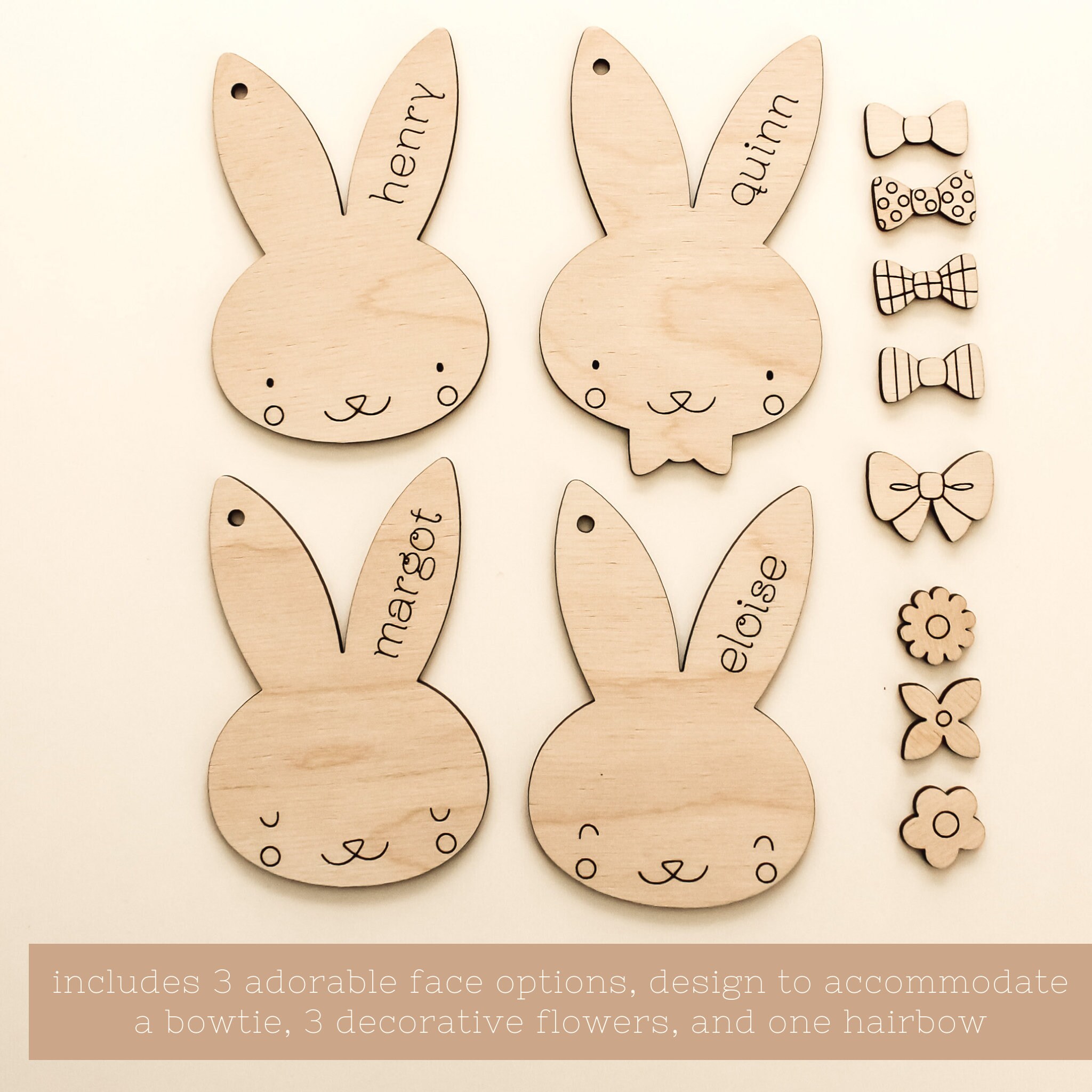 SVG Easter Bunny Tag Laser Cutting Digital Download Kids Easter Basket ...