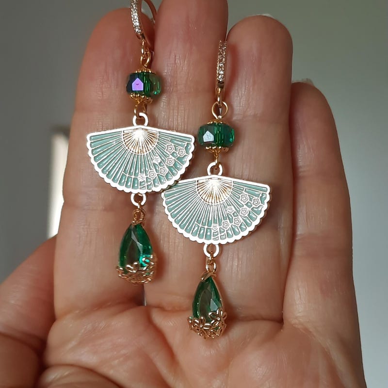 Fan Earrings - Etsy