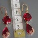 Red Earrings, Teardrop Red Dangling Earrings , Red Sakura Earrings ...