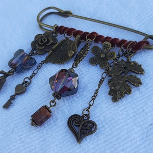 Handmade Beaded Kilt Pin Brooch With a Pretty Crystal Beads and Charms - Etsy