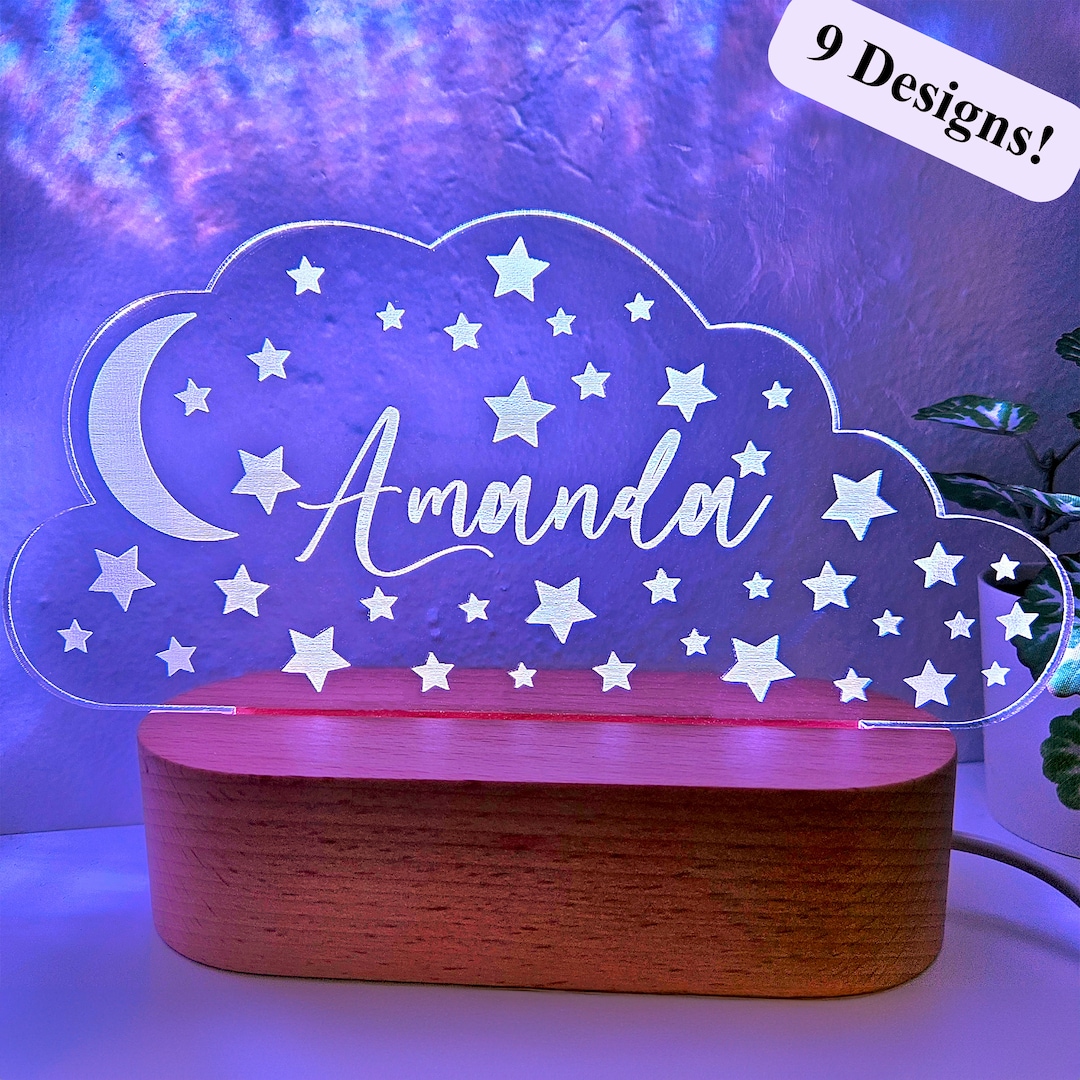 Personalized Night Light | Custom Nightlight for Kids | Nursery Baby ...