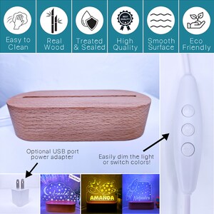 Personalized Night Light | Custom Name LED Nightlight for Kids | Color ...