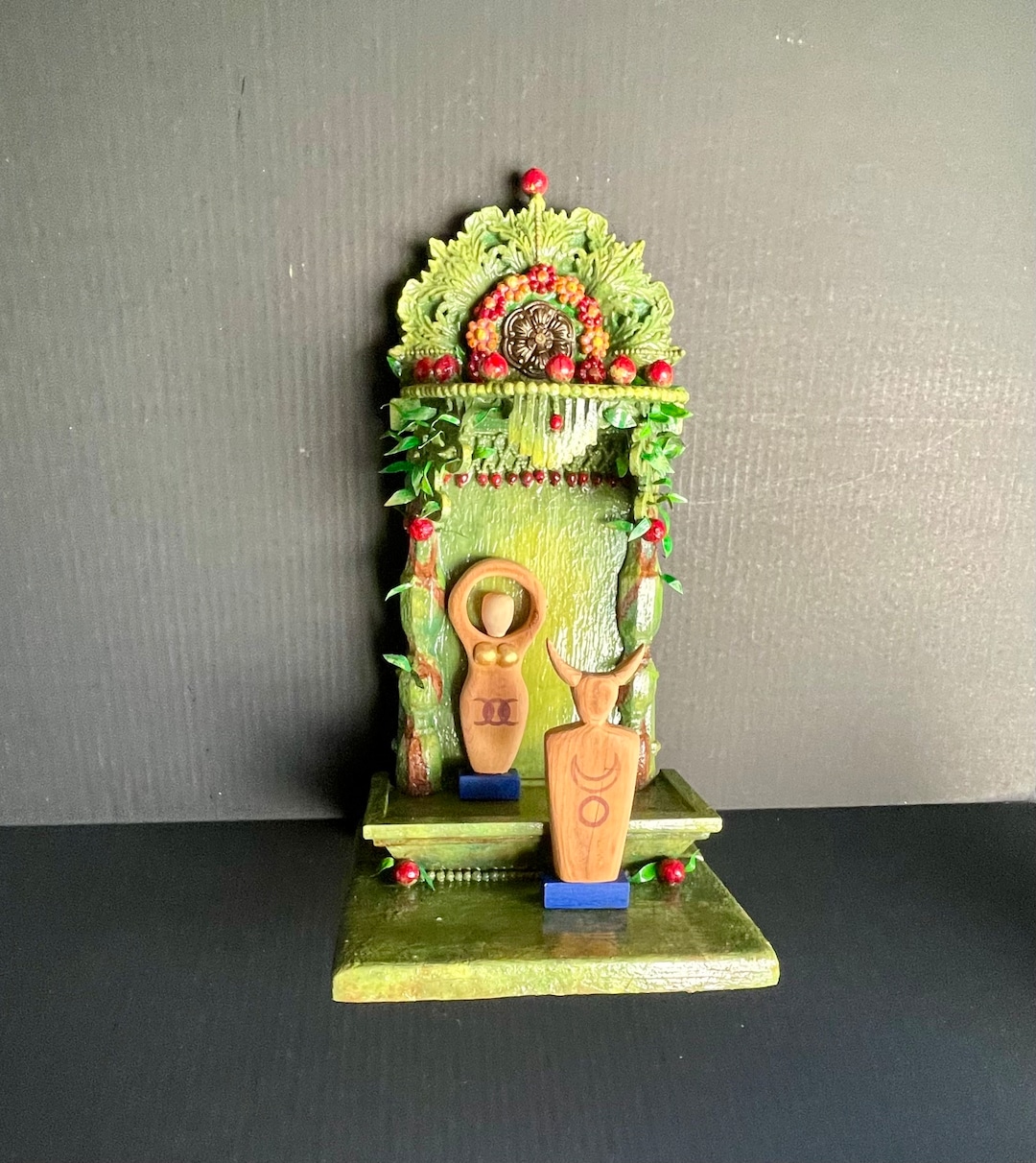 Woodland Shrine/altar. Featuring Mother Earth, Diving Goddess, All ...