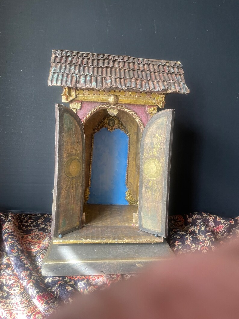 Personal Altar Box, Travel-inspired Shrine. Cardboard Construction ...