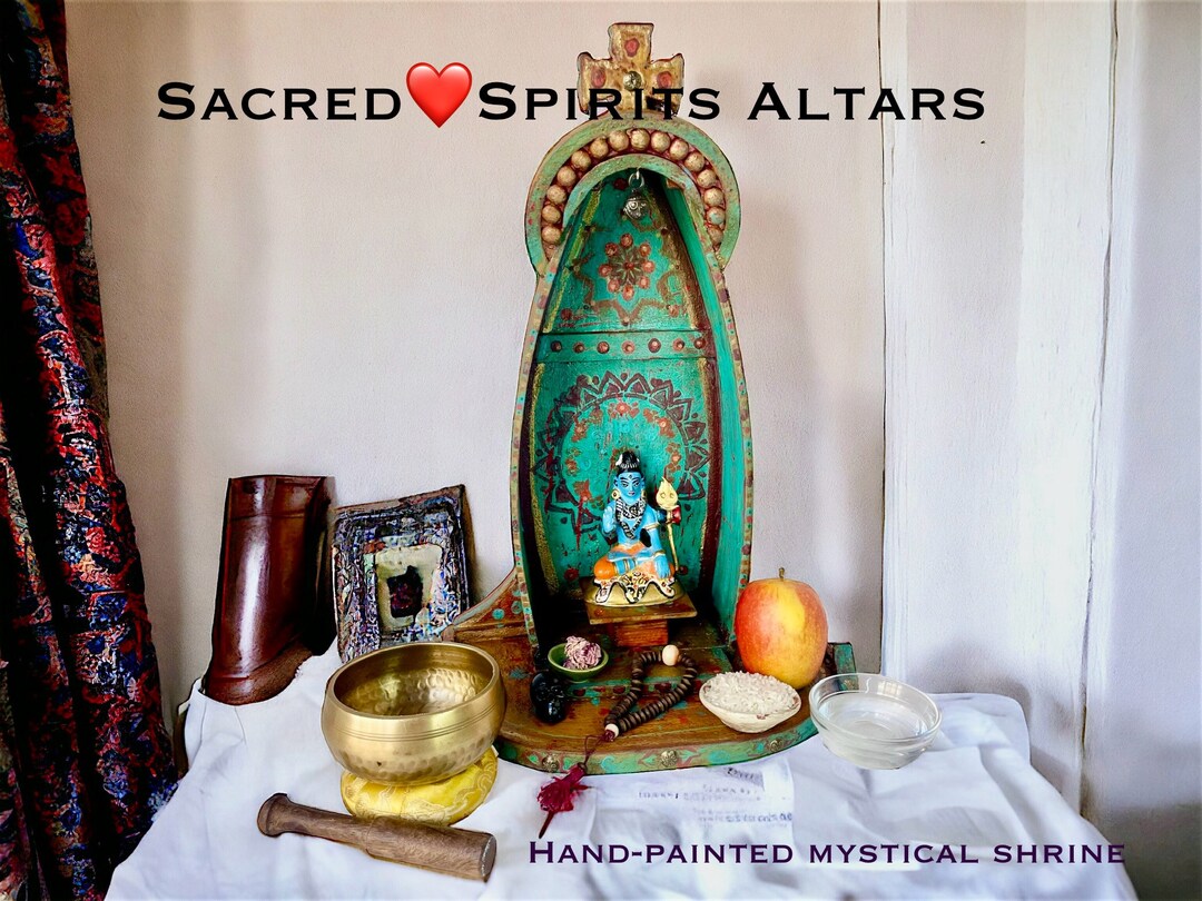 Hand-painted Mystical Shrine. Personal Altar, Table Shrine. Goddess ...